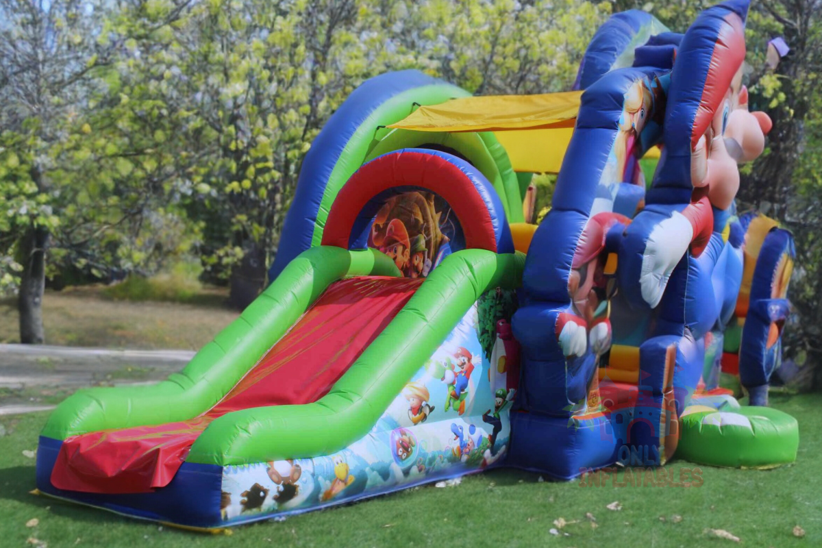 Super Mario Inflatable Combo Bounce House with Slide| Only Inflatables