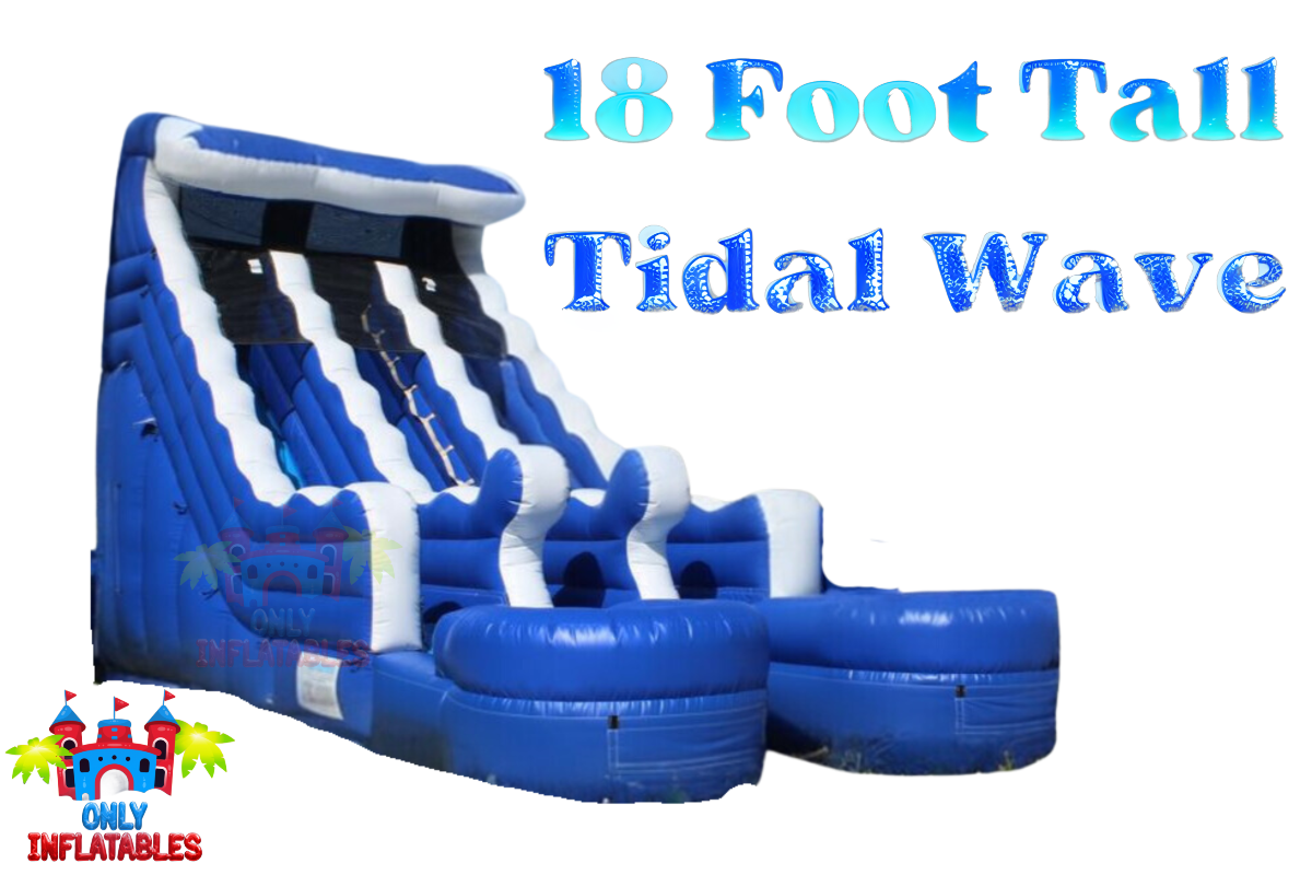 18' Tidal Wave Double Lane Inflatable Water Slide | Commercial-Grade ...